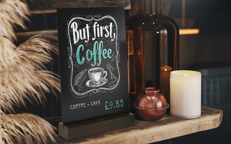 Tabletop chalkboard stands | Extensive range of table chalk boards